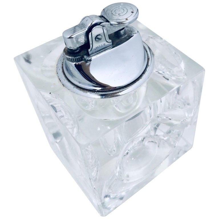Vintage Retro Cut Glass Square Lighter, 1970 at 1stDibs