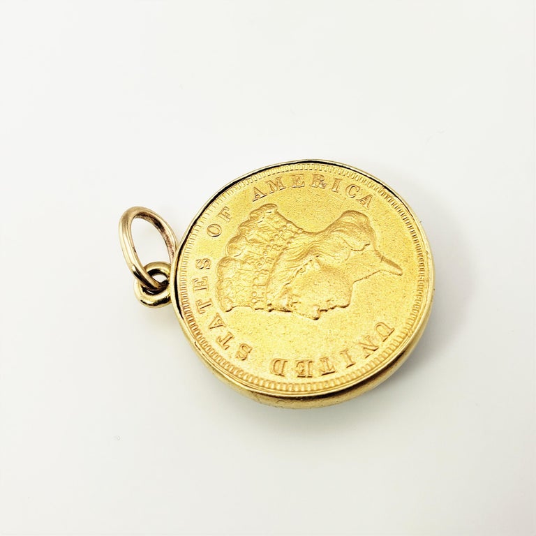 Vintage Reversible 900 Gold Floral Enamel $3 Indian Princess Head Coin ...