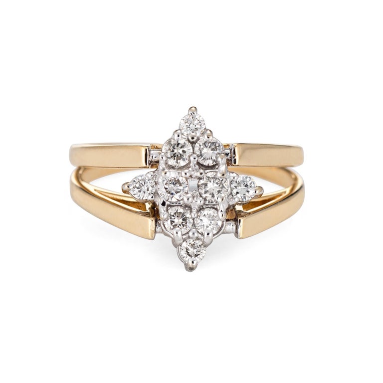 Reversible Flip Ring 14 Karat Yellow Gold Pink Sapphire Diamond Two in ...