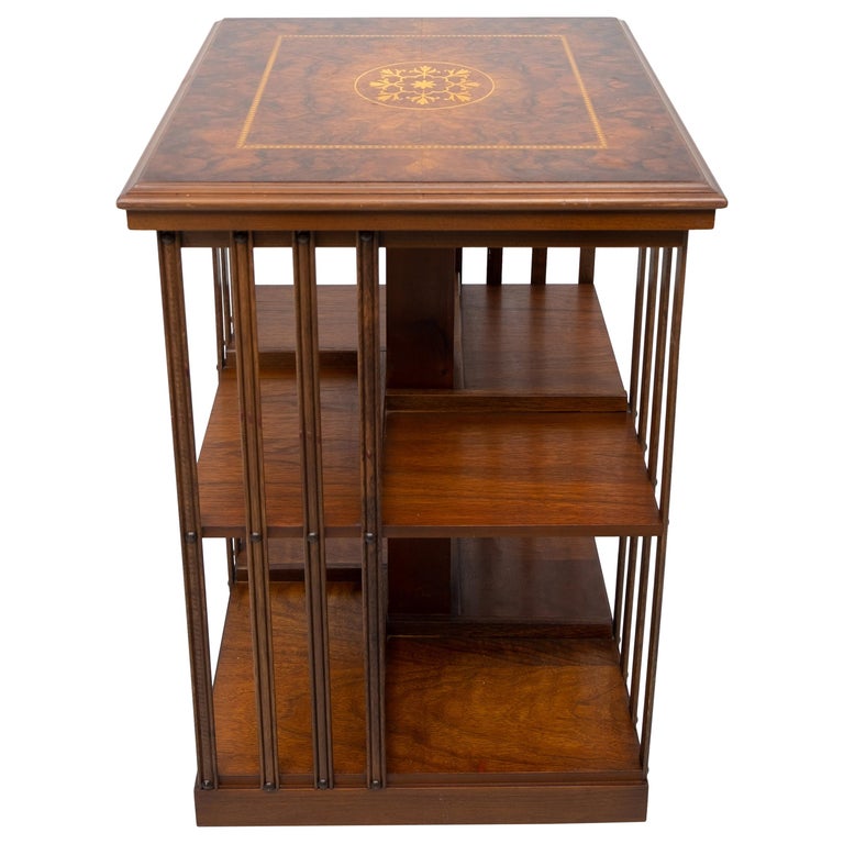 Vintage Revolving Walnut Book Mill at 1stDibs