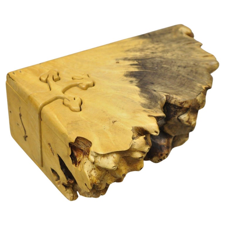 Vintage Richard Rothbard Burlwood Freeform Live Edge Puzzle Box Jewelry ...