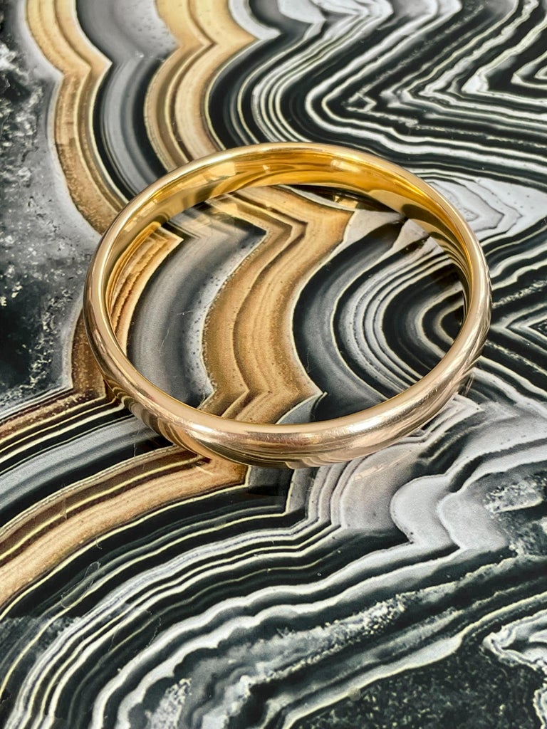 Vintage Riker Brothers 14 Karat Yellow Gold Bangle Bracelet For Sale at ...