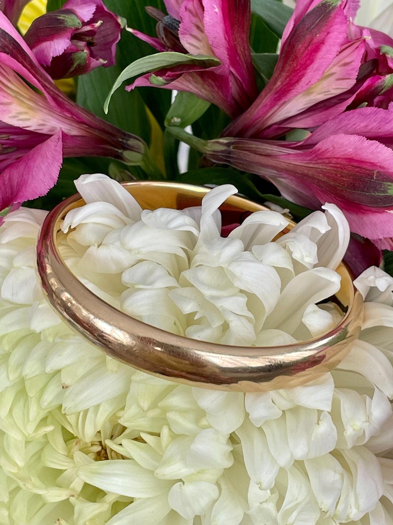 Vintage Riker Brothers 14 Karat Yellow Gold Bangle Bracelet For Sale at ...