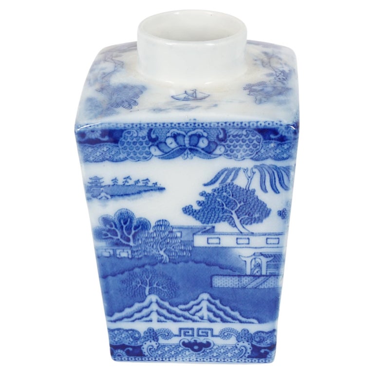 Vintage Rington's Tea Caddy, Blue Willow Ginger Jar, No Lid, England ...