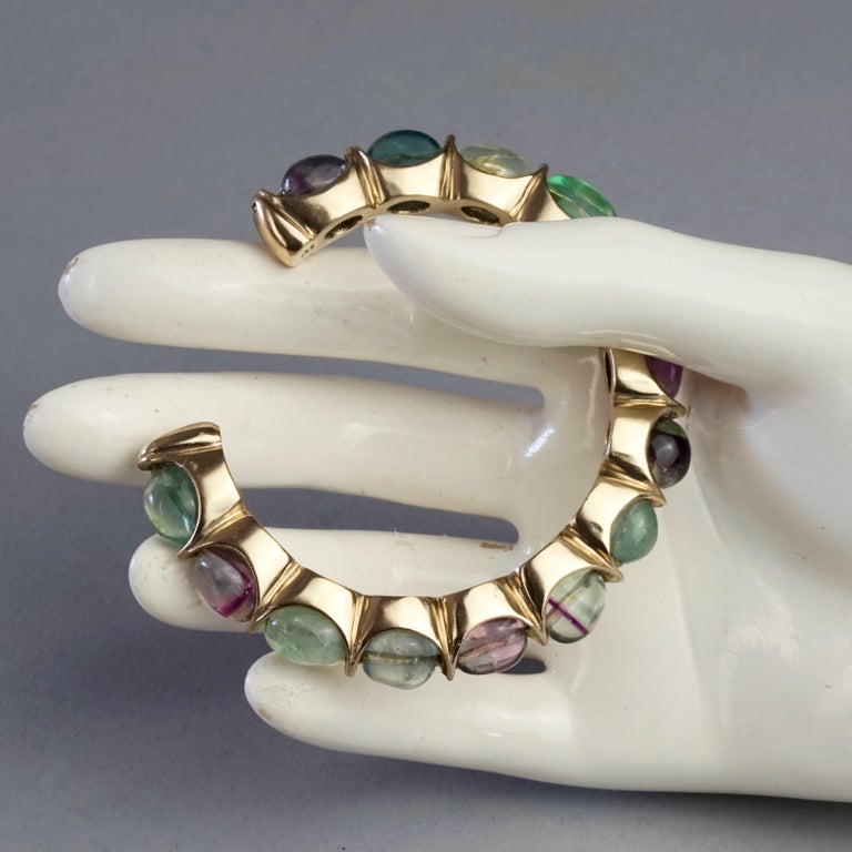 Vintage ROBERT GOOSSENS Flourite Crystal Pebble Bangle Bracelet For ...