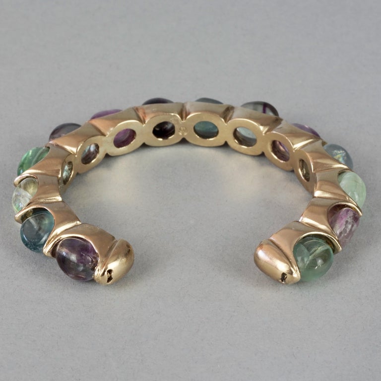 Vintage ROBERT GOOSSENS Flourite Crystal Pebble Bangle Bracelet For ...