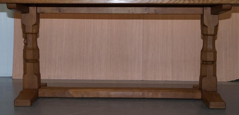 Vintage Robert Mouseman Thompson Solid Oak Refectory Dining Table at ...