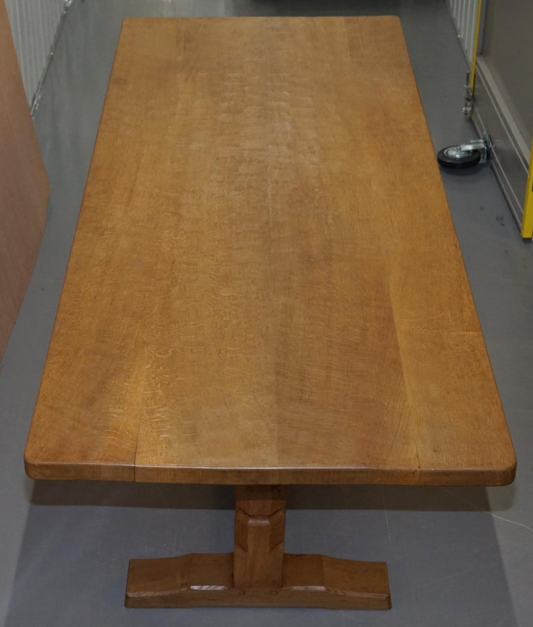 Vintage Robert Mouseman Thompson Solid Oak Refectory Dining Table at ...