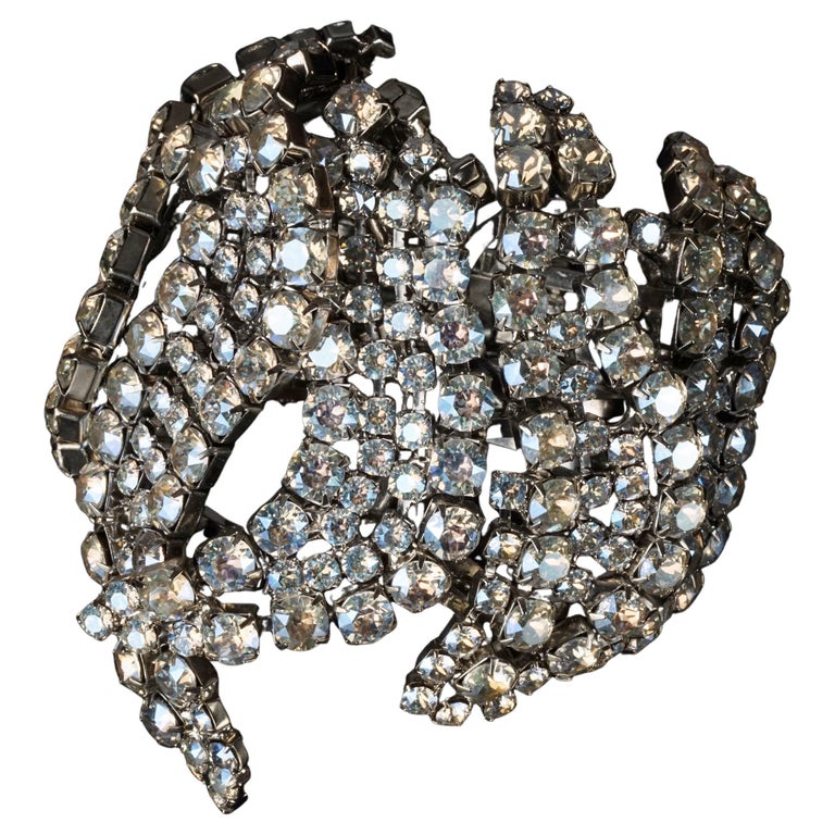 Vintage ROBERT SORRELL Opulent Crystal Cuff Bracelet For Sale at 1stDibs