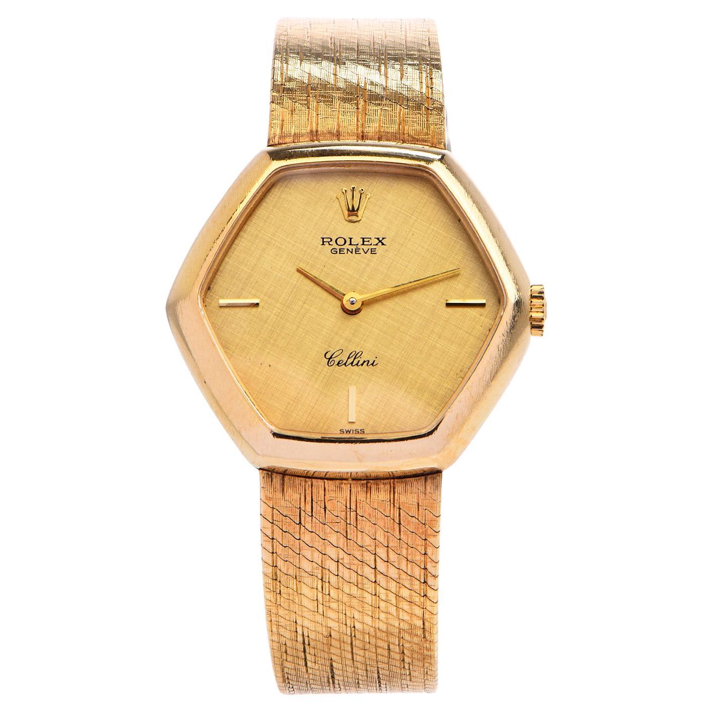 Rolex Cellini Ref 4113 Mechanical Yellow Gold Wristwatch at 1stDibs ...