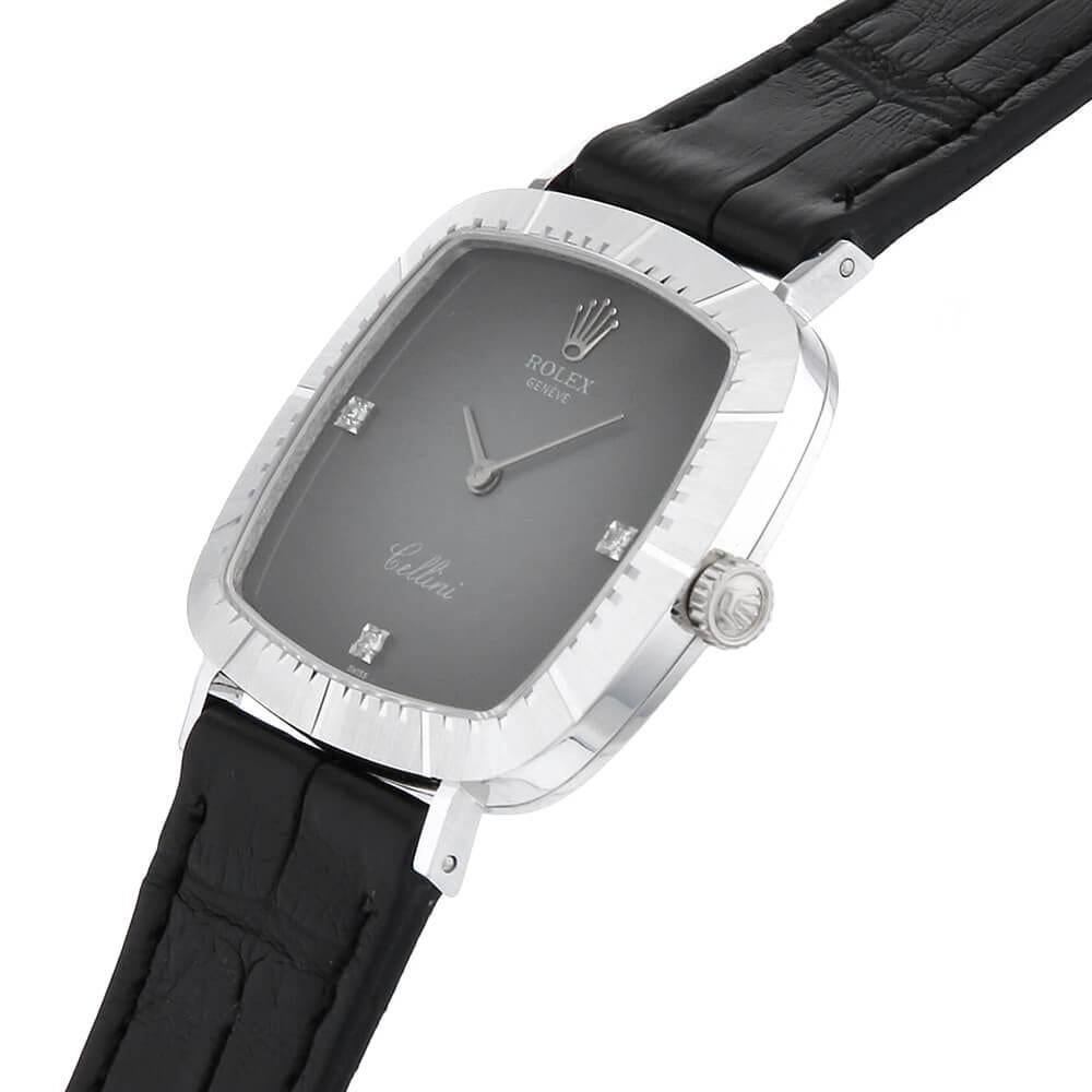 Vintage Rolex Cellini 4084 Men's Diamond Watch, Gray Gradient, Antique ...