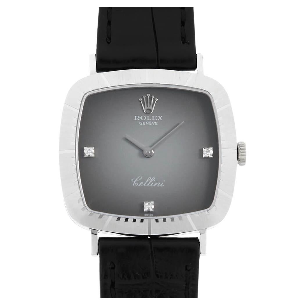 Vintage Rolex Cellini 4084 Men's Diamond Watch, Gray Gradient, Antique ...