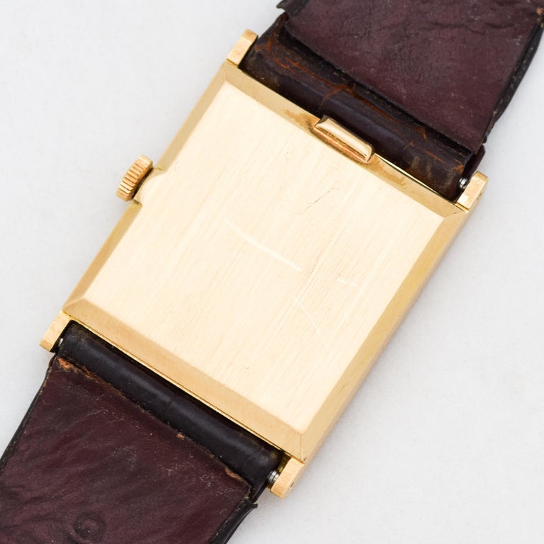 Vintage Rolex Cellini Rectangular-Shaped 18 Karat Yellow Gold Watch ...