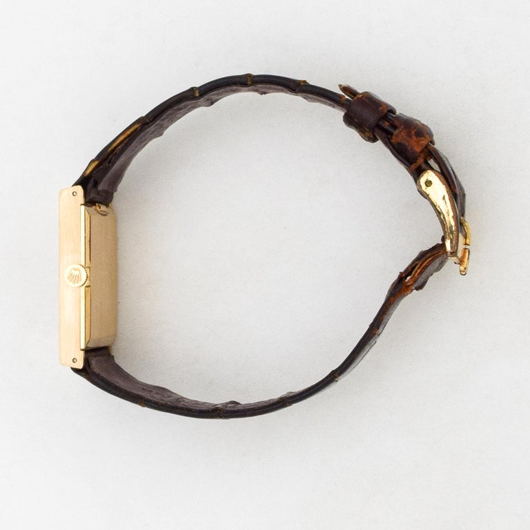 Vintage Rolex Cellini Rectangular-Shaped 18 Karat Yellow Gold Watch ...