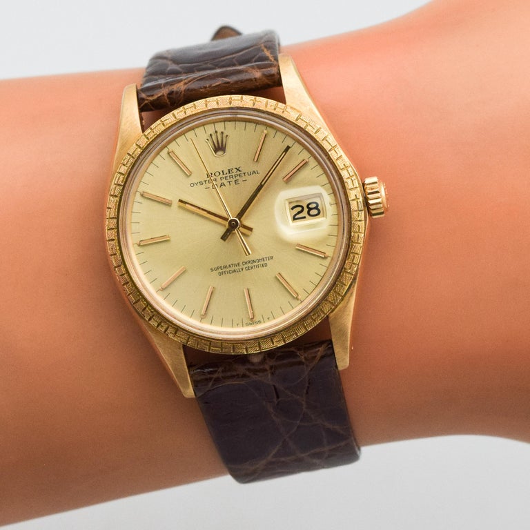Vintage Rolex Date Automatic Reference 1504 18 Karat Yellow Gold Watch ...