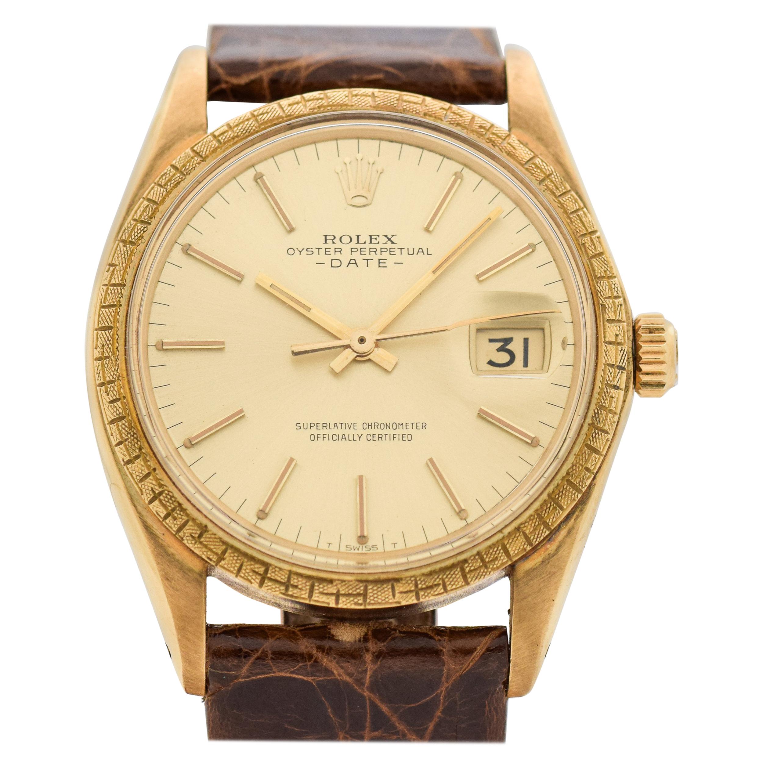 Vintage Rolex Date Automatic Reference 1504 18 Karat Yellow Gold Watch ...