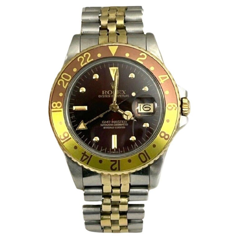 Vintage Rolex GMT Master II Root Beer in 18k Yellow Gold and Steel REF ...