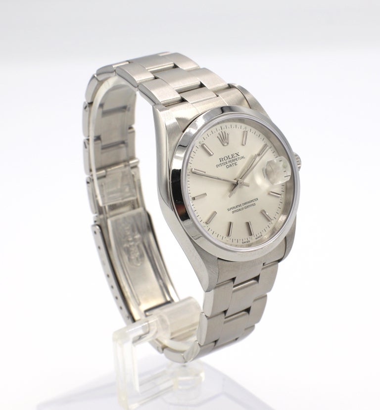 Vintage Rolex Oyster Perpetual Date Steel Watch Model 15200 Box and ...