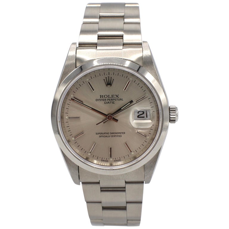 Vintage Rolex Oyster Perpetual Date Steel Watch Model 15200 Box and ...