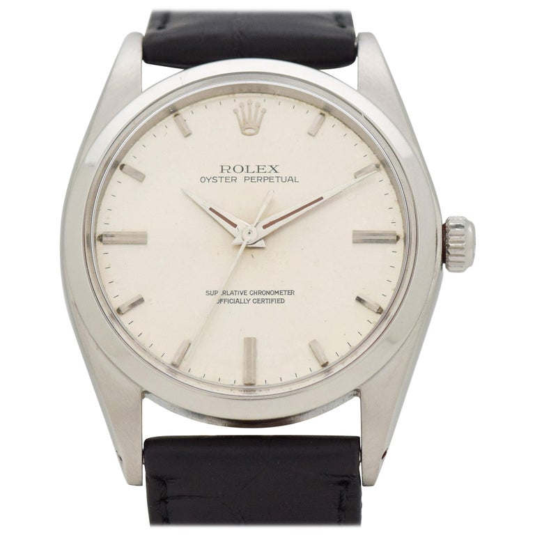 Vintage Rolex Oyster Perpetual Reference 1018 Stainless Steel Watch ...