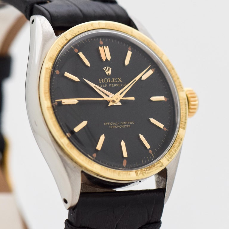 Vintage Rolex Oyster Perpetual Reference 6085 14 Karat YG and SS Watch ...