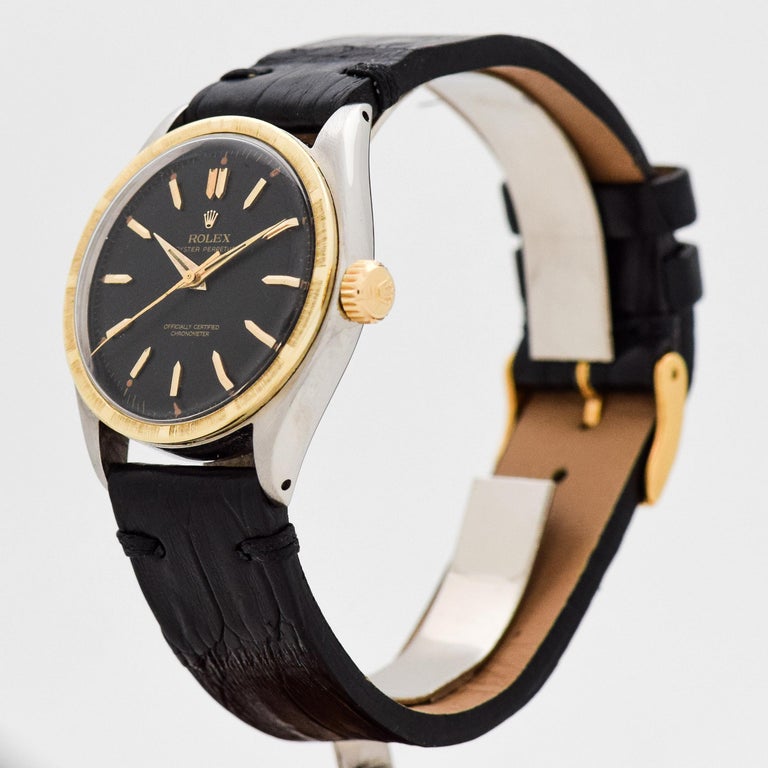 Vintage Rolex Oyster Perpetual Reference 6085 14 Karat YG and SS Watch ...