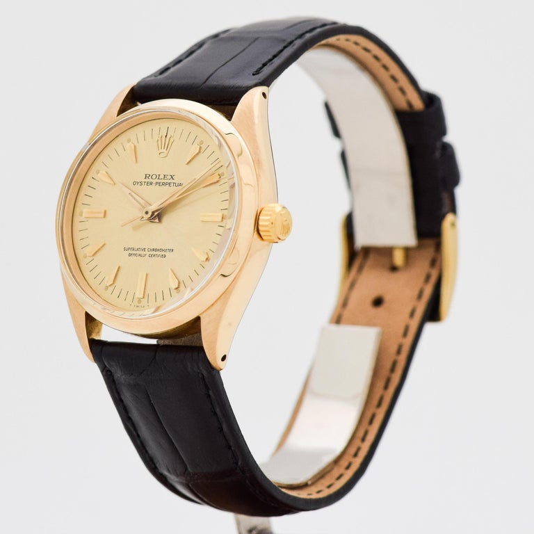 Vintage Rolex Oyster Perpetual Reference 6564 with an 18 Karat Gold ...