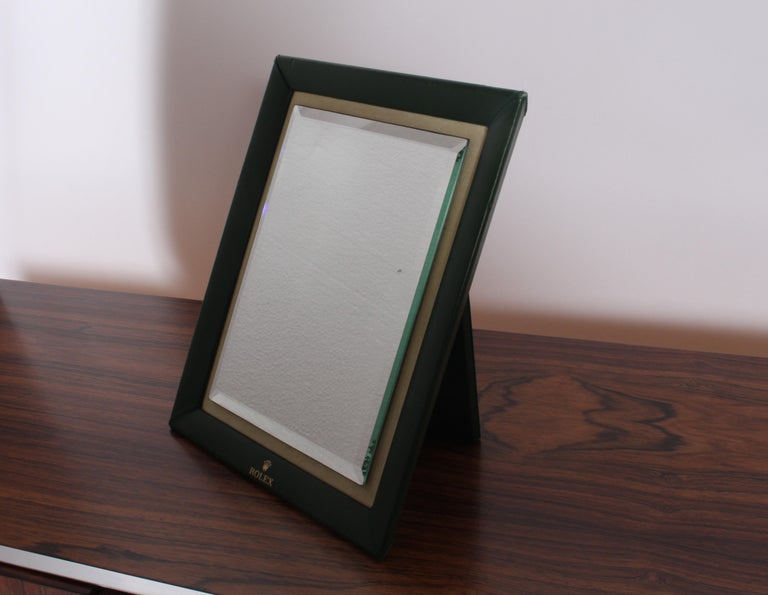 Vintage Rolex Retailer Bevel Edged Table Top Mirror For Sale at 1stDibs