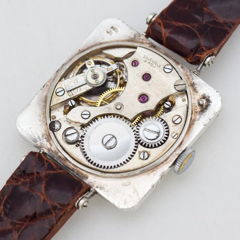 Vintage Rolex Square-Shaped Sterling Silver Watch, 1910s at 1stDibs