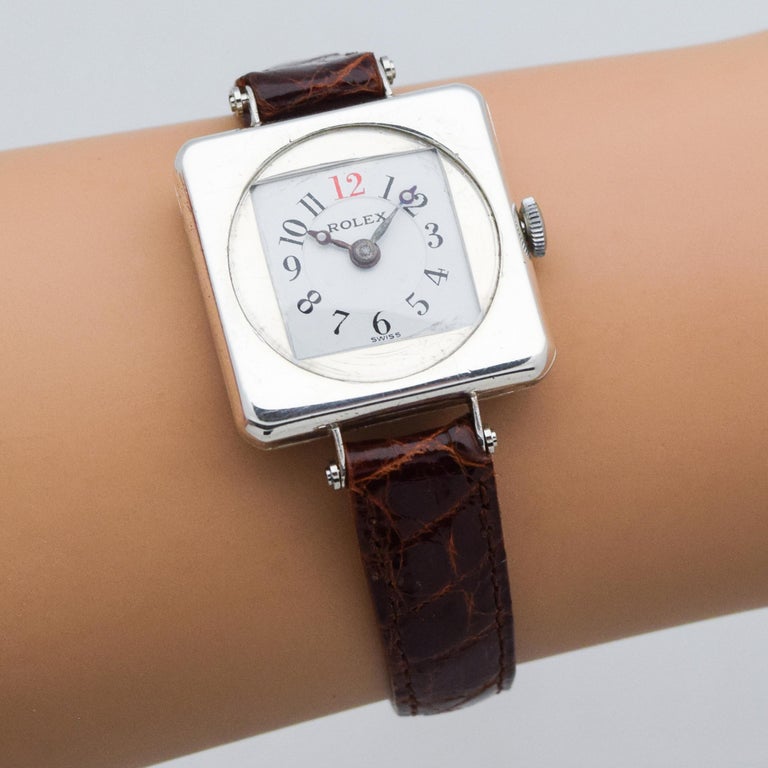 Vintage Rolex Square-Shaped Sterling Silver Watch, 1910s at 1stDibs