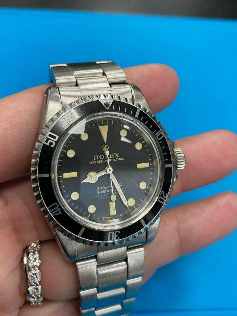 Vintage Rolex Submariner 5512 Stainless Steel Black Dial 1964 Glossy ...