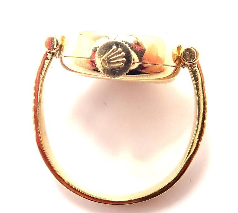 Vintage Rolex Triple Signed Yellow Gold Watch Ring For Sale at 1stdibs