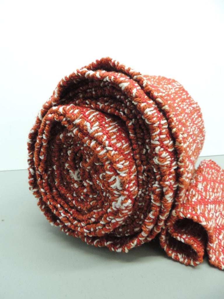 Vintage Roll of Red and White Woven Turkish Sash For Sale at 1stDibs