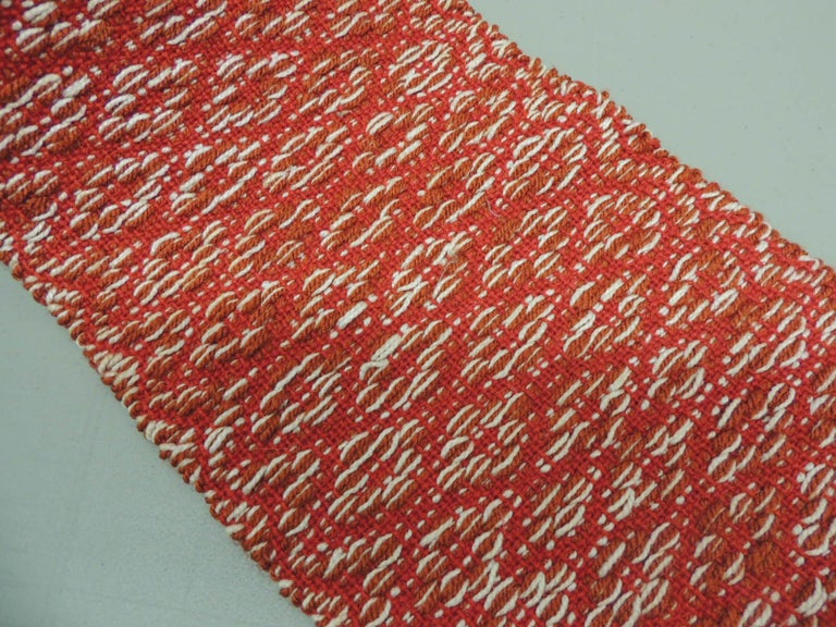 Vintage Roll of Red and White Woven Turkish Sash For Sale at 1stDibs