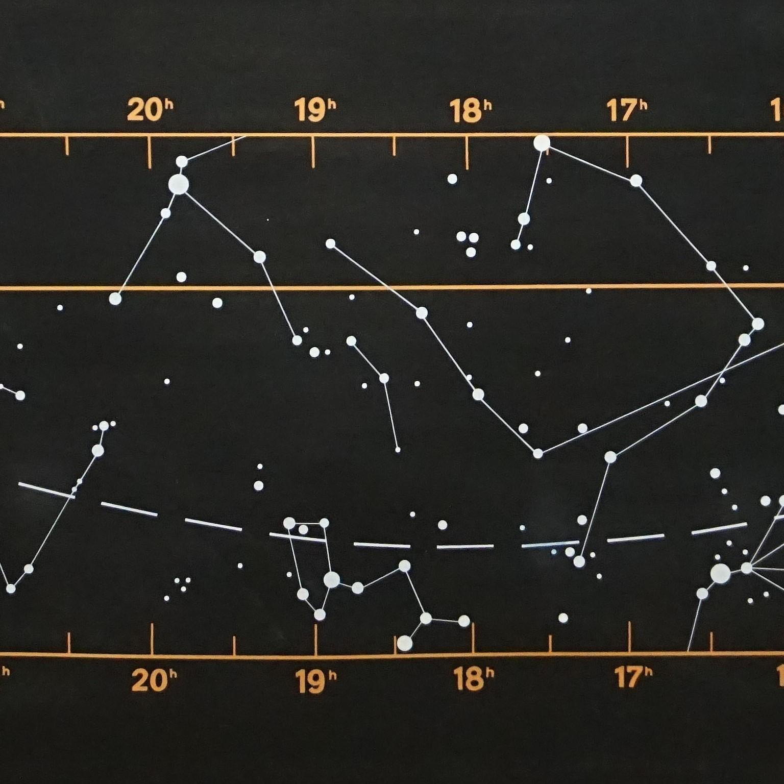 Vintage Rollable Wall Chart Zodiac Zone Black and White at 1stDibs