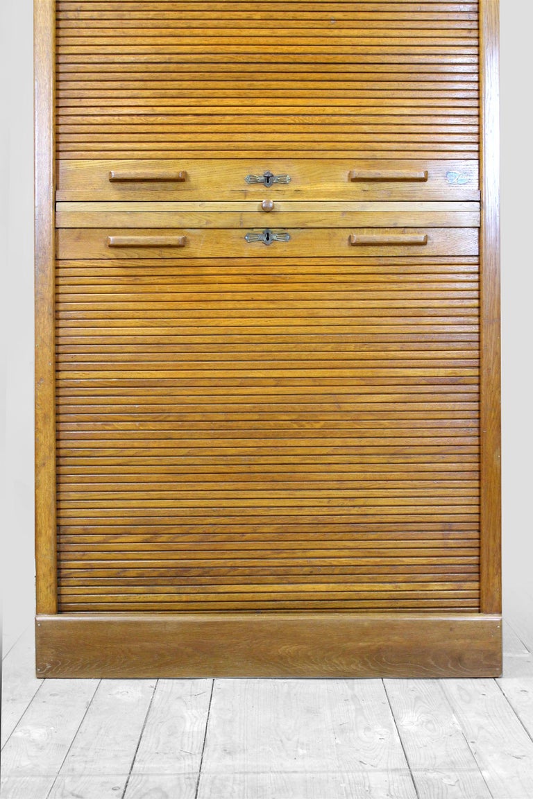 Vintage Roller Shutter Filing Cabinet From Jerry, USA, 1930s For Sale ...