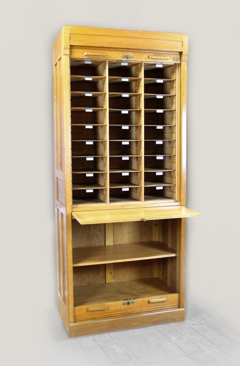 Vintage Roller Shutter Filing Cabinet From Jerry, USA, 1930s For Sale ...