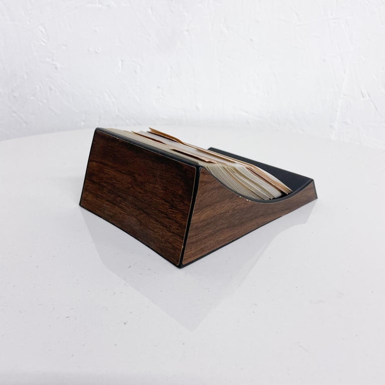 Vintage Rolodex Card File Tray in Faux Wood Midcentury Classic 1970s ...