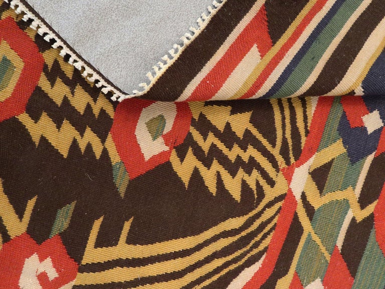 Vintage Romanian Flat-Weave Rug For Sale at 1stDibs