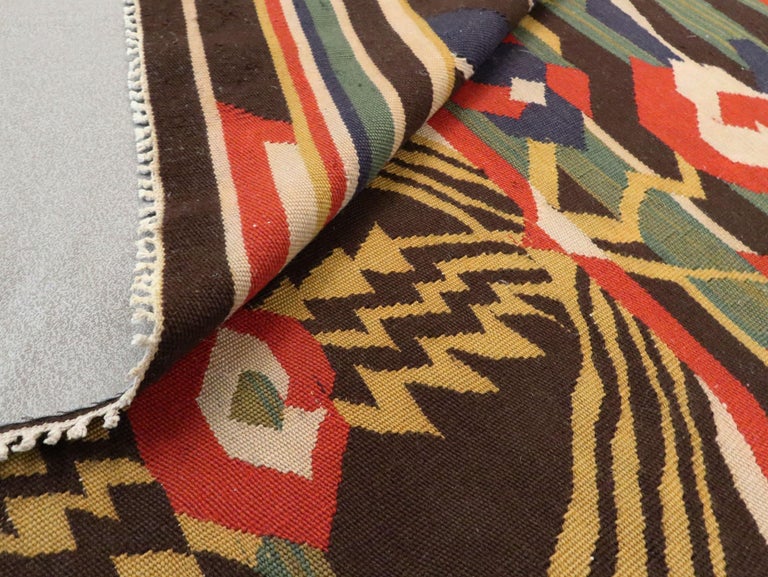 Vintage Romanian Flat-Weave Rug For Sale at 1stDibs