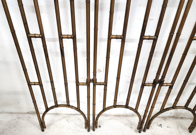 Vintage Room Divider Screen Paravent Regency Steampunk Steel For Sale ...