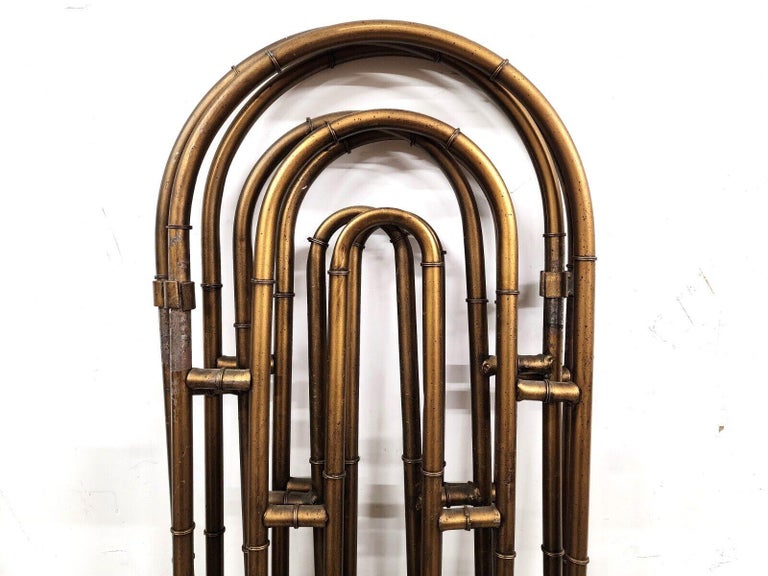 Vintage Room Divider Screen Paravent Regency Steampunk Steel For Sale ...