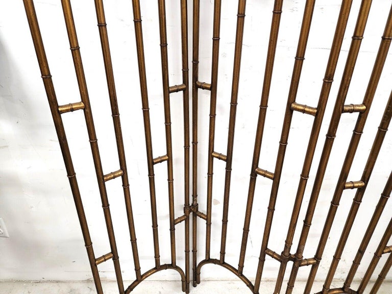 Vintage Room Divider Screen Paravent Regency Steampunk Steel For Sale ...