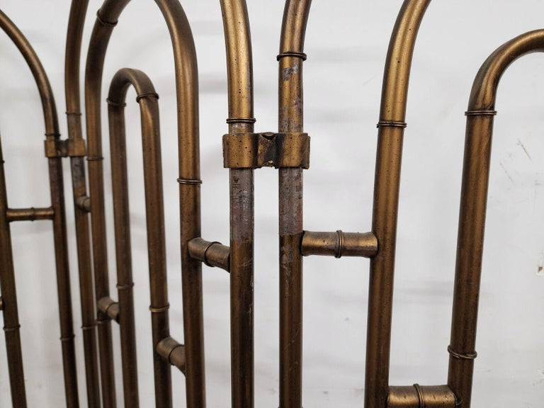 Vintage Room Divider Screen Paravent Regency Steampunk Steel For Sale ...