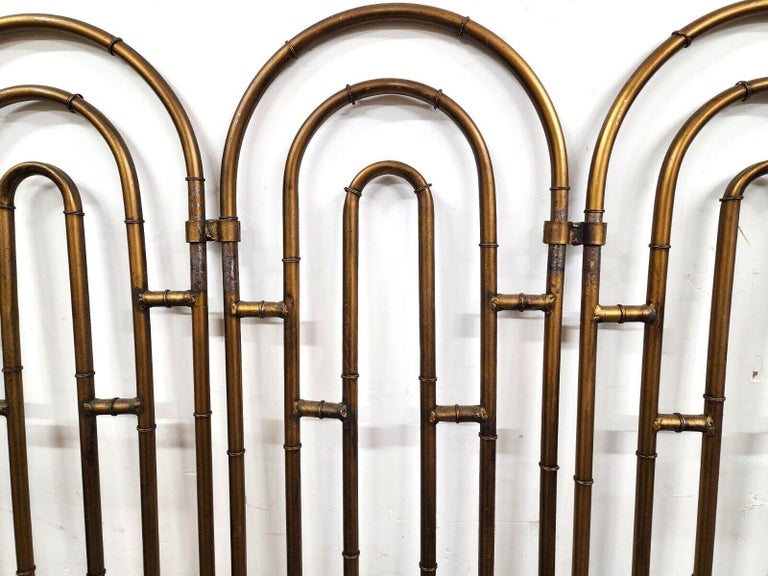 Vintage Room Divider Screen Paravent Regency Steampunk Steel For Sale ...