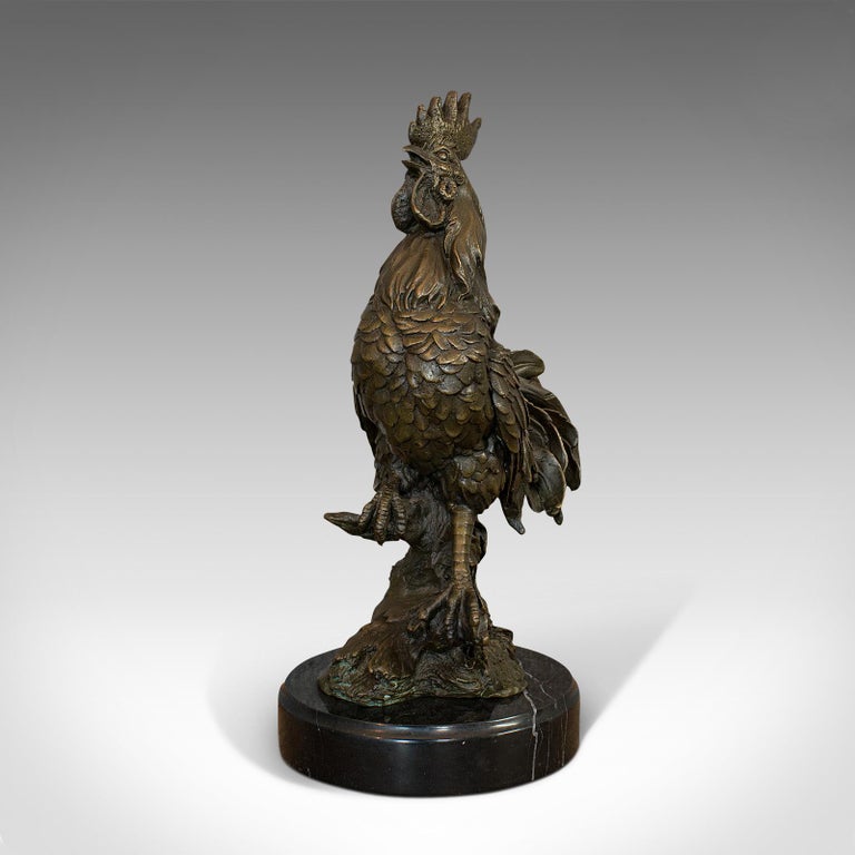 Vintage Rooster Statue, English, Bronze, Sculpture, Cockerel ...