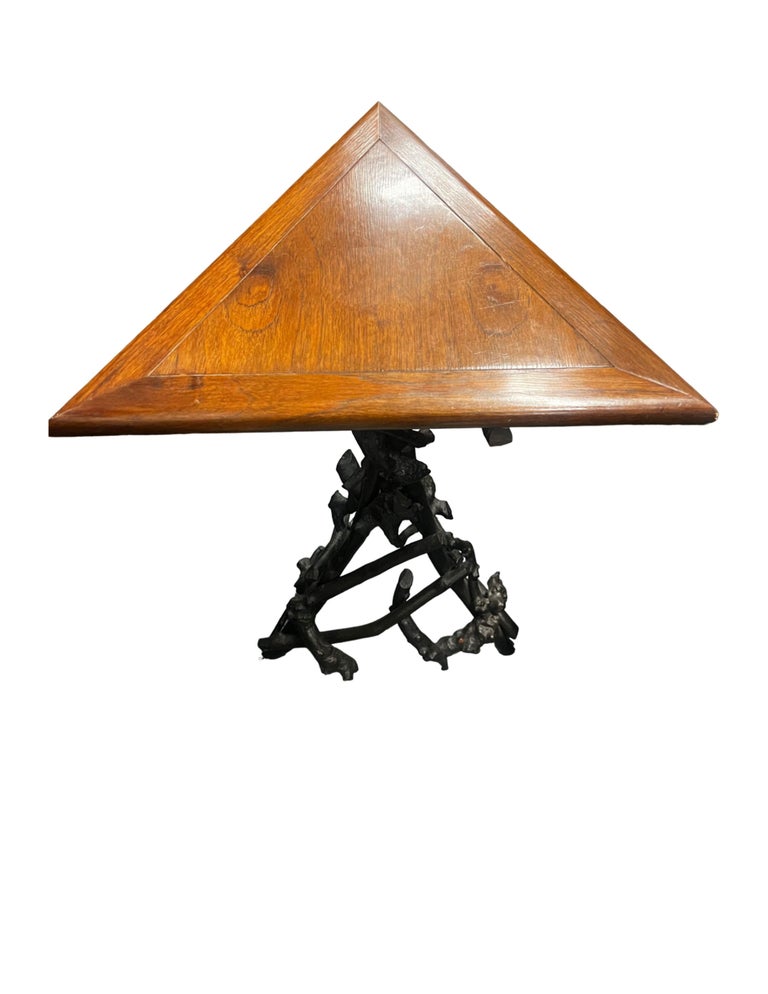 Vintage Root Base Drift Wood Table with Triangular Top For Sale at 1stDibs
