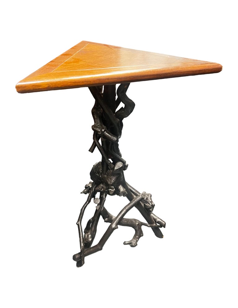 Vintage Root Base Drift Wood Table with Triangular Top For Sale at 1stDibs