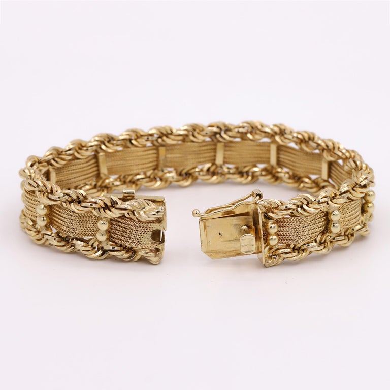 Vintage Rope Gold Bracelet For Sale at 1stDibs