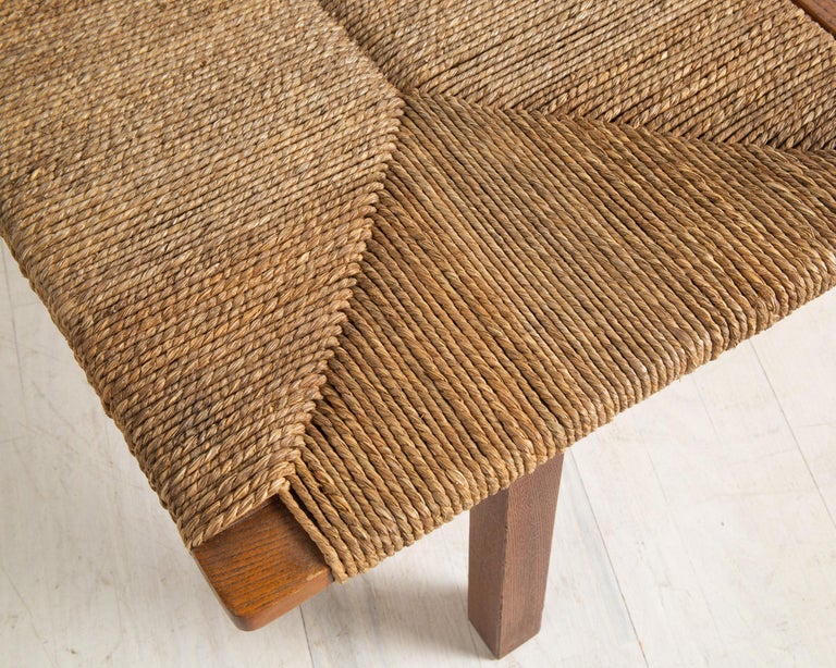 Vintage Rope and Wood Bench with Table at 1stDibs